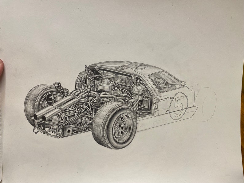 Ford GT40 Le Mans Drawing - Etsy
