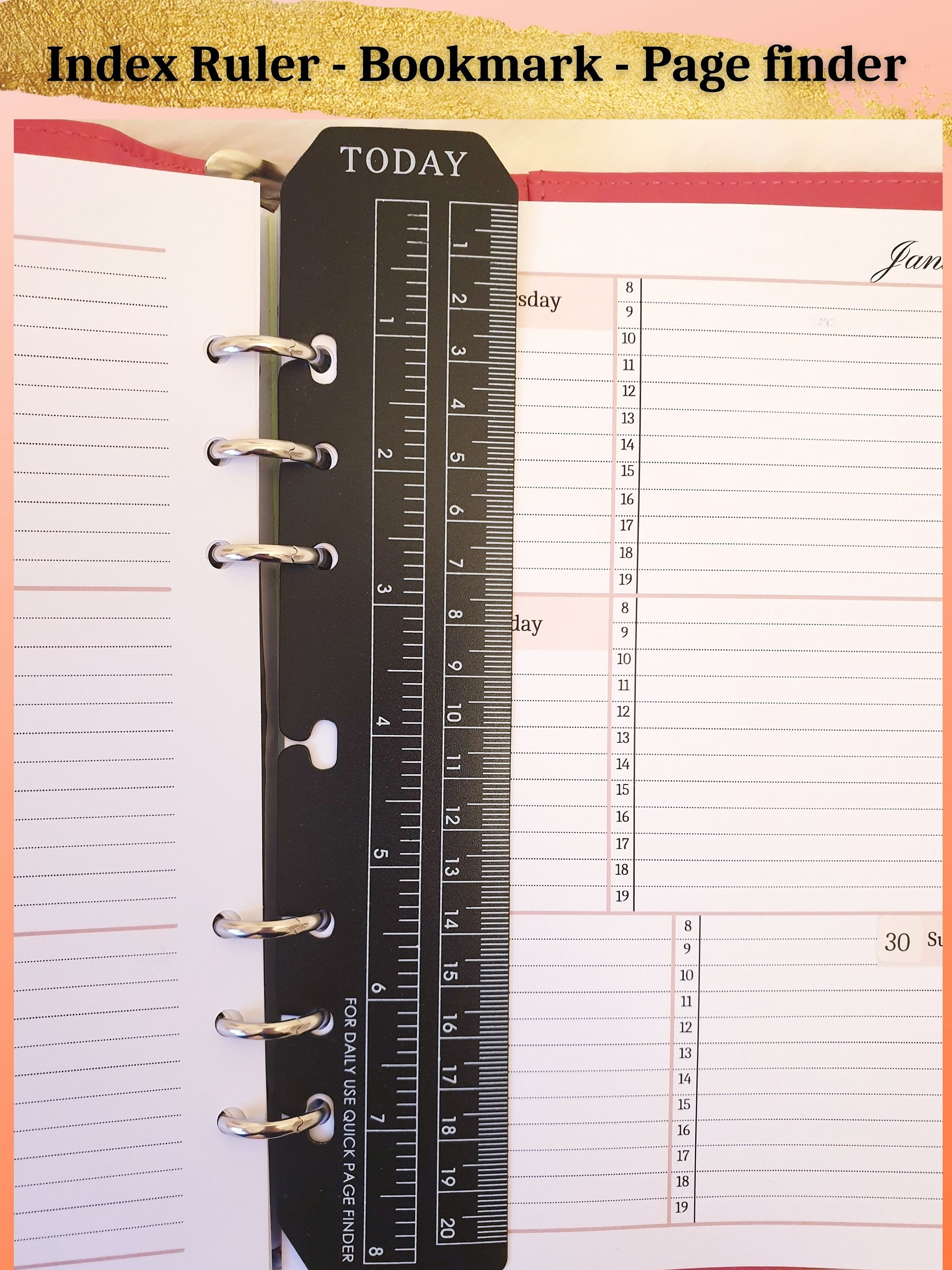 Six Hole Matte Index Ruler Planner Divider Bookmark A5 and - Etsy