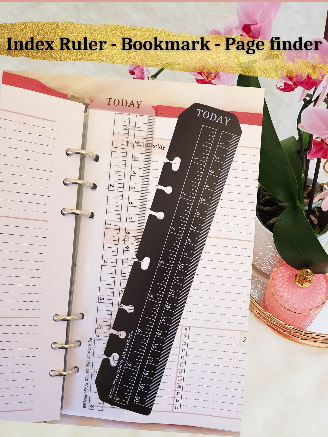 Six Hole Matte Index Ruler, Planner Divider, Bookmark A5, Bookmark A6 ...