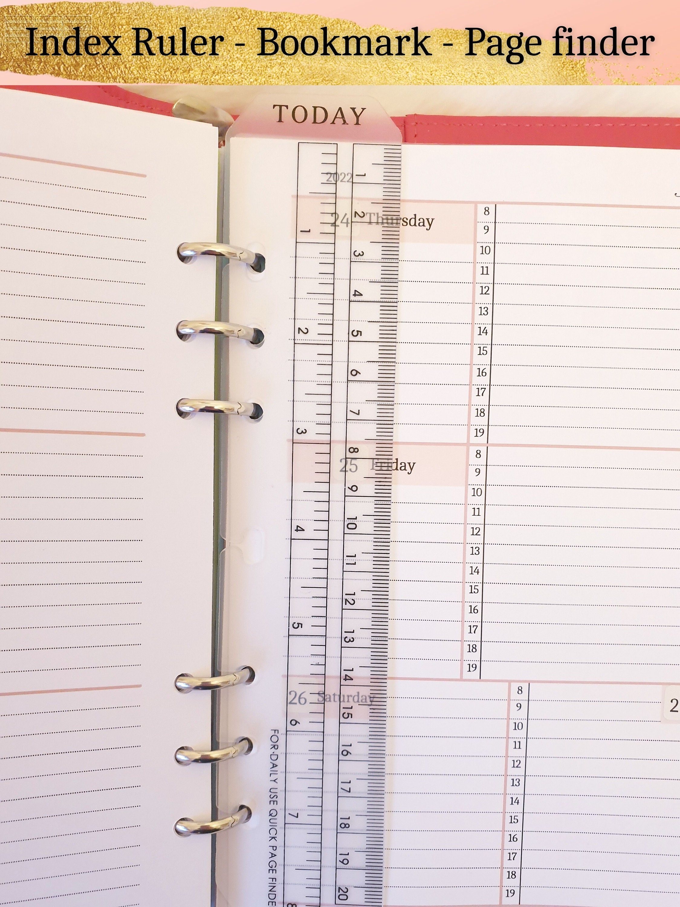 Six Hole Matte Index Ruler, Planner Divider, Bookmark A5, Bookmark A6 ...