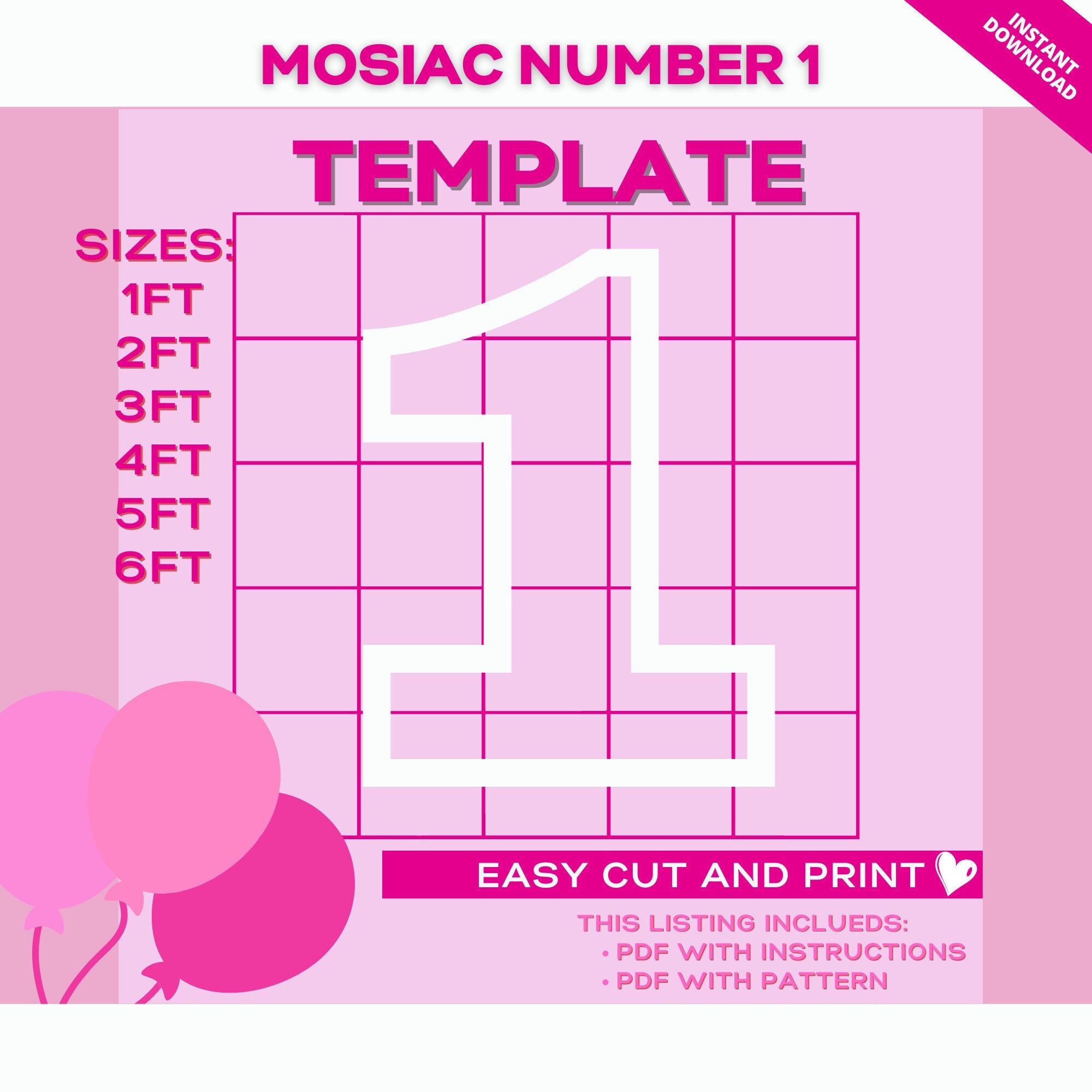 Number 1 Marquee Frame Template Sizes 1ft, 2ft, 3ft, 4ft, 5ft, 6ft FREE ...