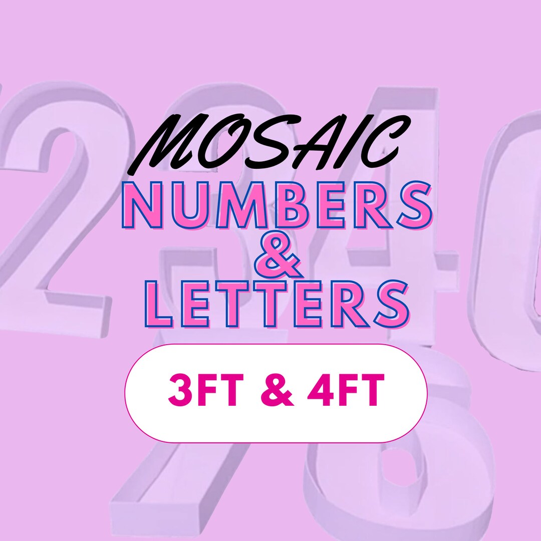 Mosaic Numbers & Letters Template 3ft and 4ft With 72 Files Free ...