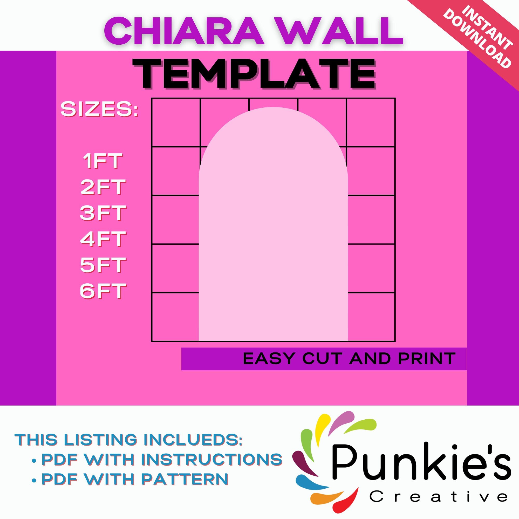 DIY Chiara Wall Template Chiara Backdrop Template With A - Etsy