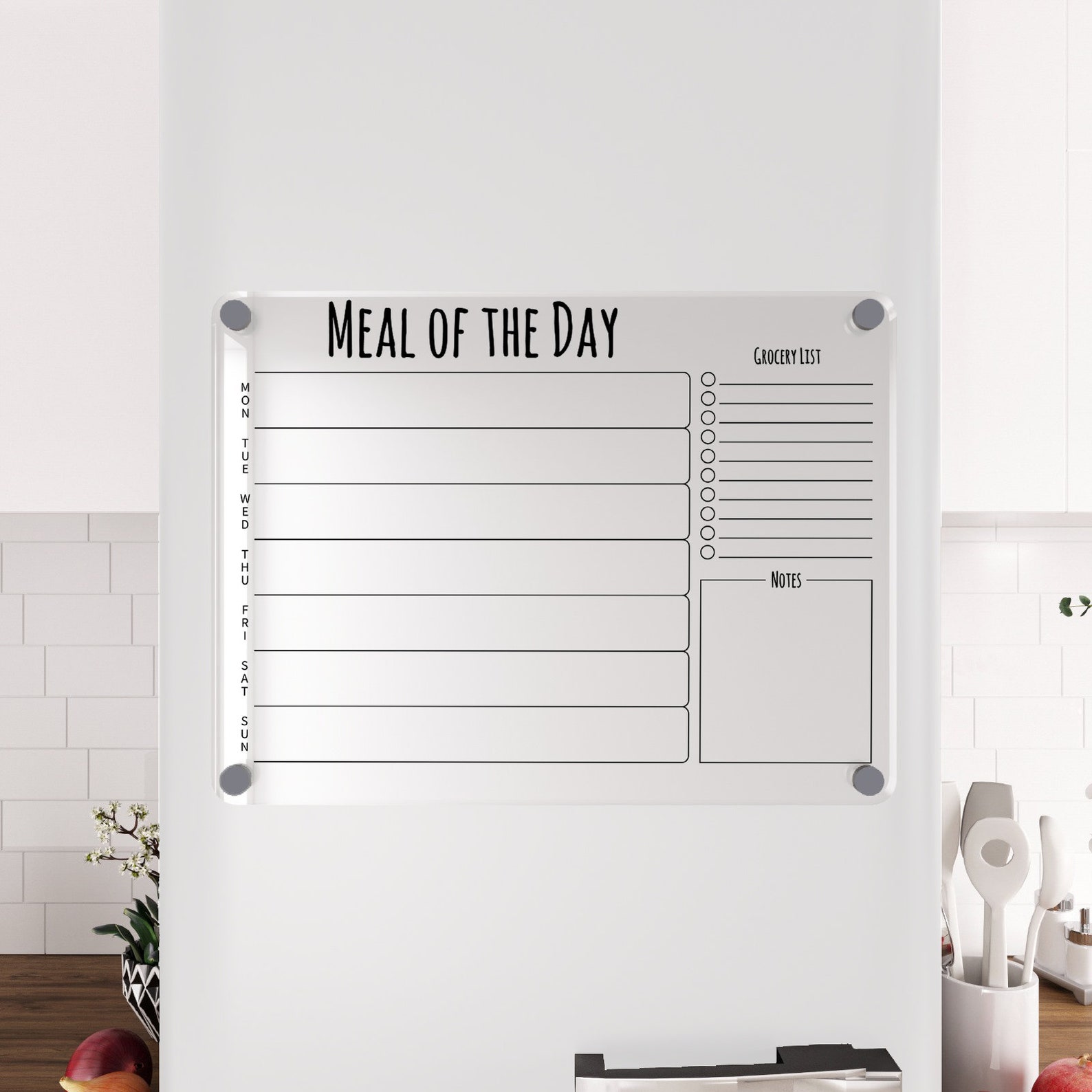 Magnetic Calendar Meal Planner Kitchen Decor Acrylic - Etsy
