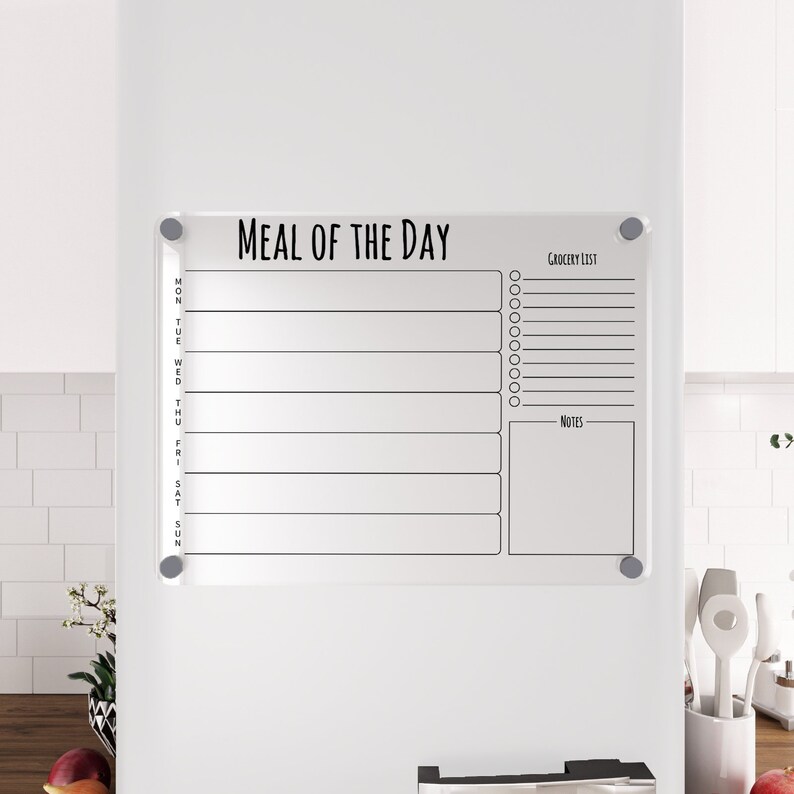 Magnetic Calendar Meal Planner Kitchen Decor Acrylic - Etsy