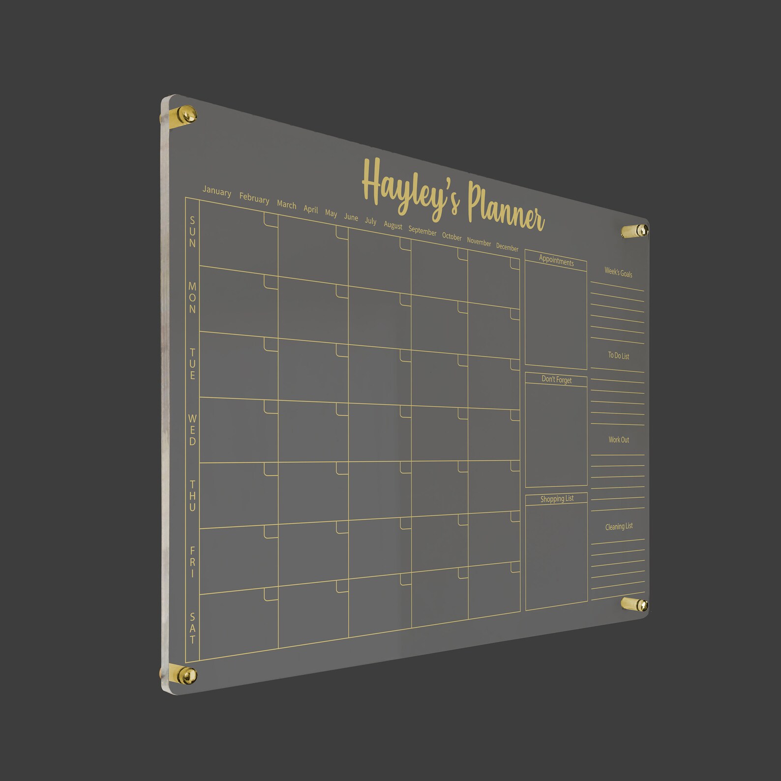 Acrylic Calendar Personalized ADHD Planner Acrylic Dry - Etsy