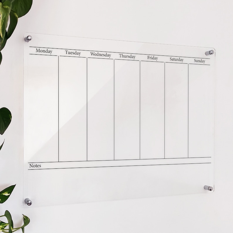 Minimalist Acrylic Weekly Planner Daily Weekly Acrylic - Etsy