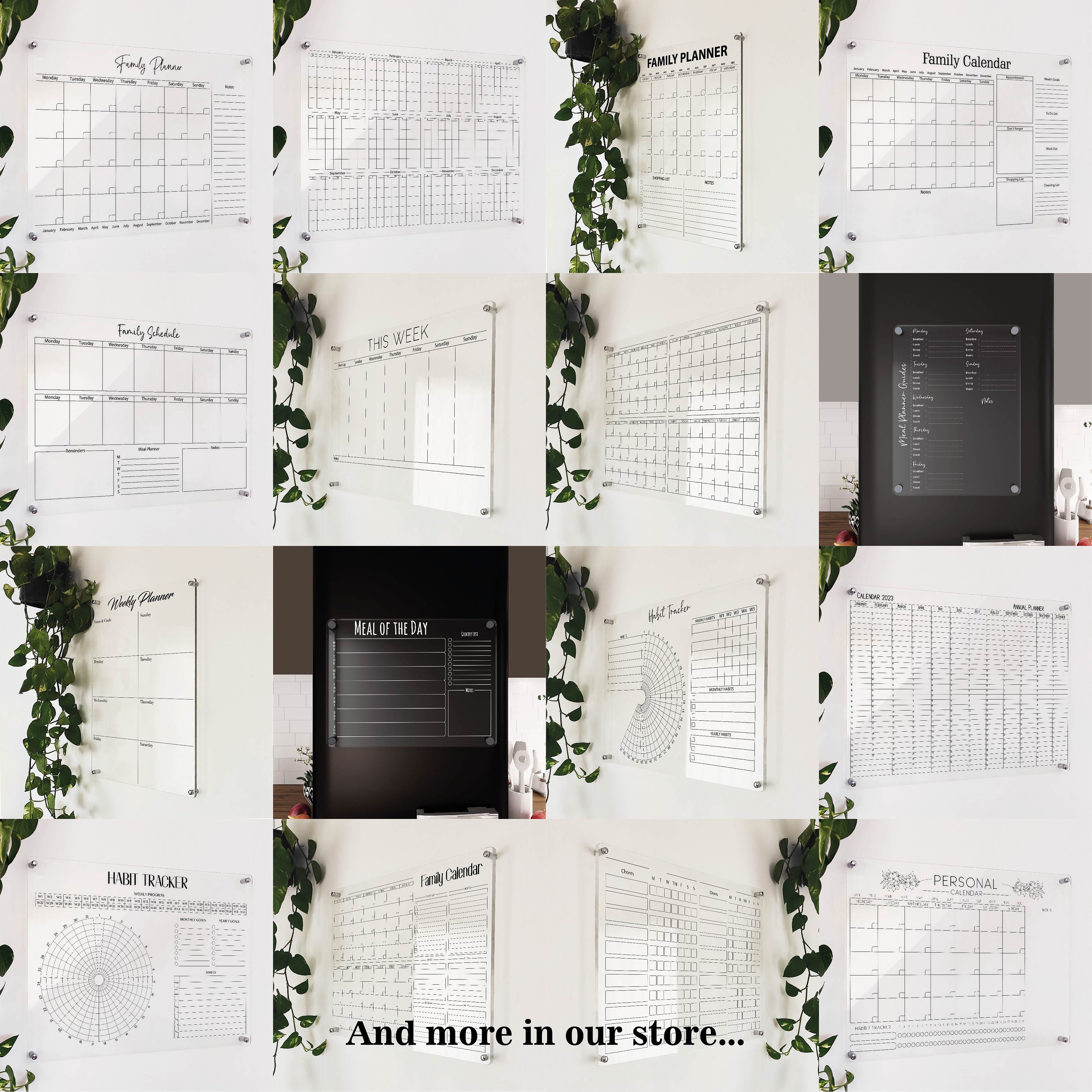 Large Acrylic Yearly Wall Calendar: Reusable Planner Board - Etsy