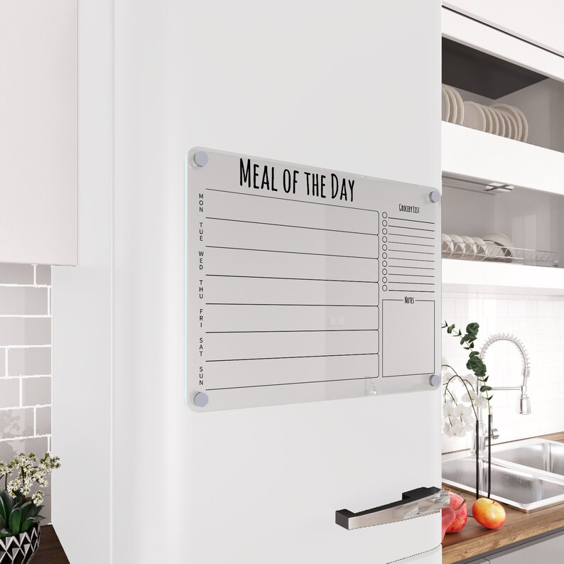 Magnetic Calendar Meal Planner Kitchen Decor Acrylic - Etsy