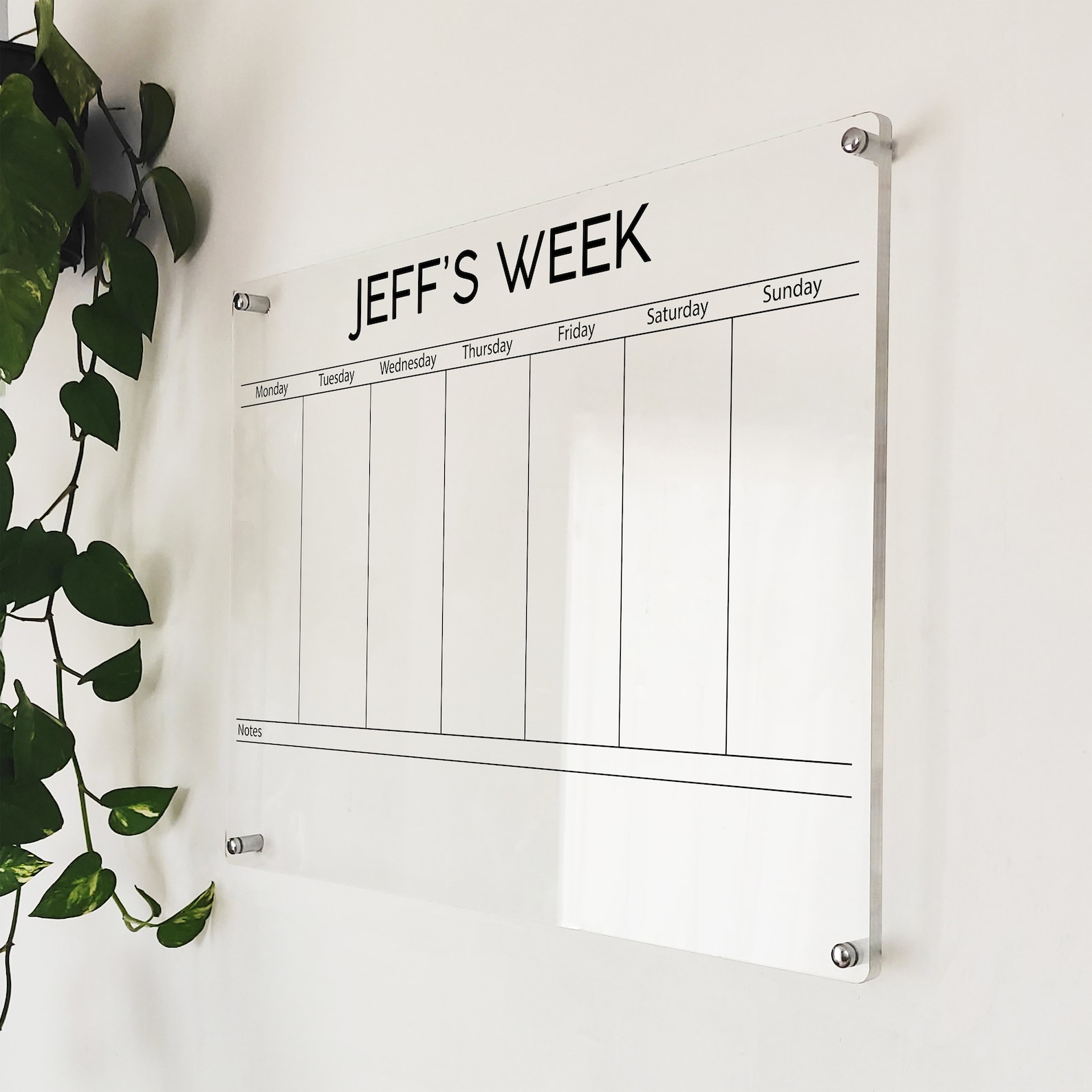 Personalized Acrylic Weekly Planner Dry Erase Weekly - Etsy
