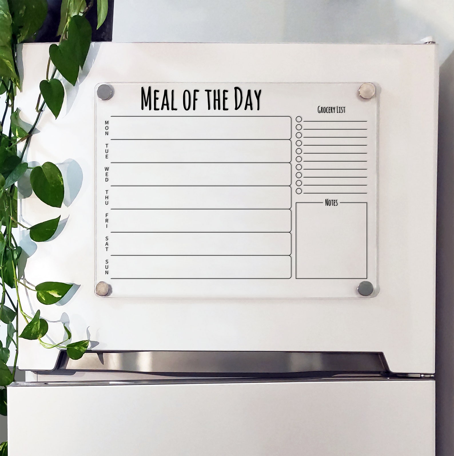 Magnetic Calendar Meal Planner Kitchen Decor Acrylic | Etsy