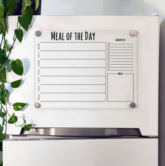 Magnetic Calendar Meal Planner Kitchen Decor Acrylic | Etsy