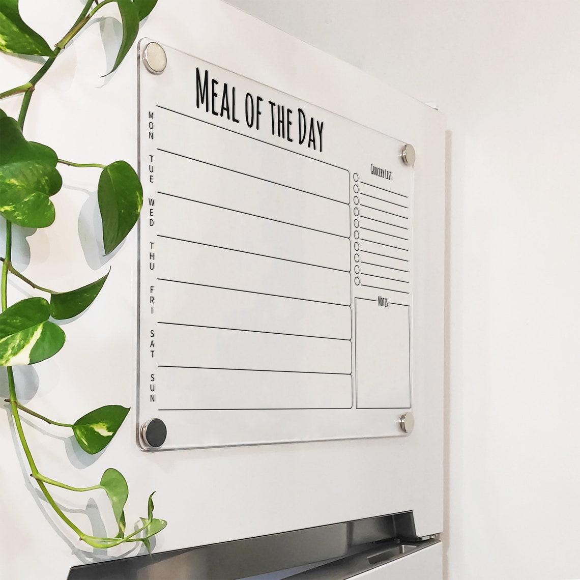 Magnetic Calendar Meal Planner Kitchen Decor Acrylic | Etsy