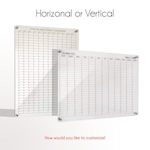 Large Vertical Acrylic Yearly Calendar: Reusable Wall Planner - Etsy