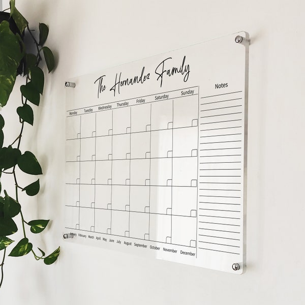 Dry Erase Calendar - Etsy