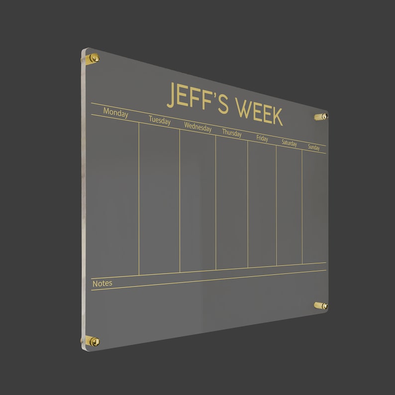 Personalized Acrylic Weekly Planner Dry Erase Weekly - Etsy