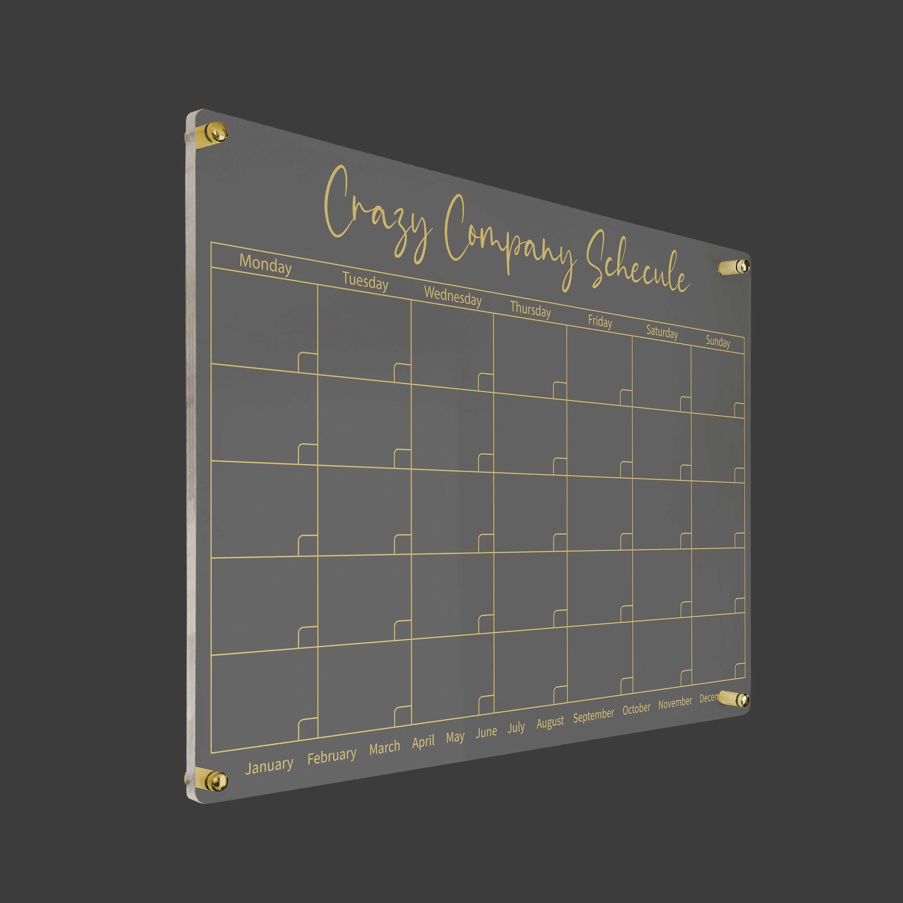 Personalized Acrylic Dry Erase Monthly Wall Calendar - Family Planner ...