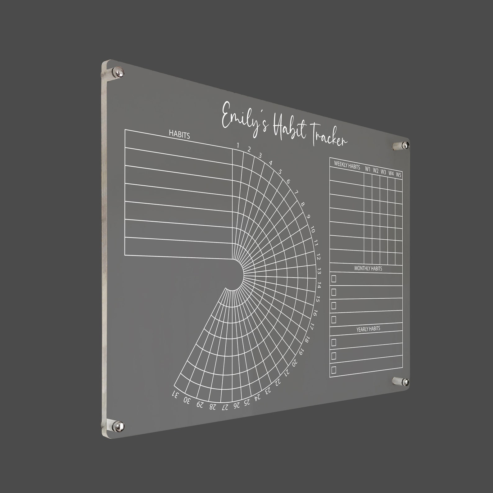 Personalized Acrylic Habit Tracker: Monthly Weekly Chart Board - Etsy