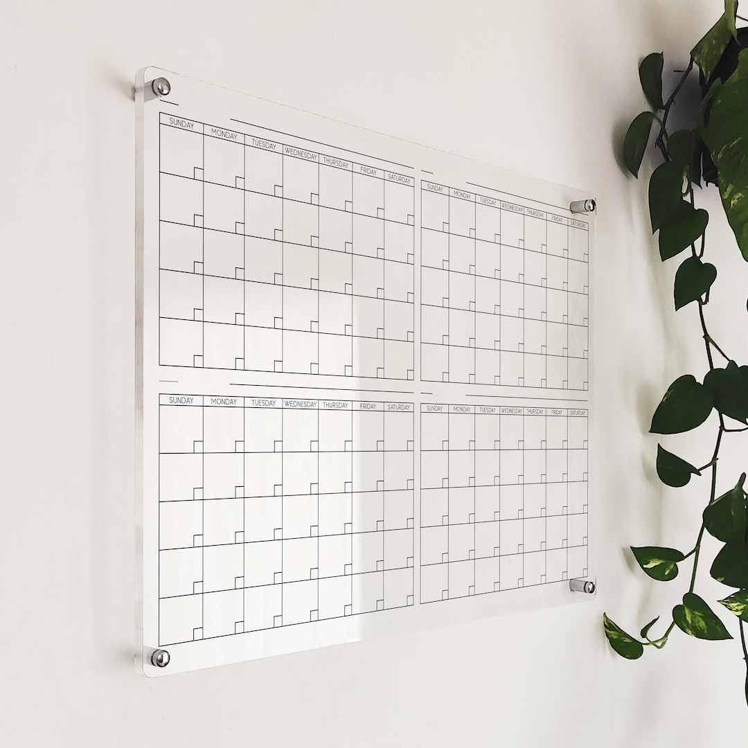 Custom Acrylic Wall Calendar: Dry Erase Family Planner - Etsy