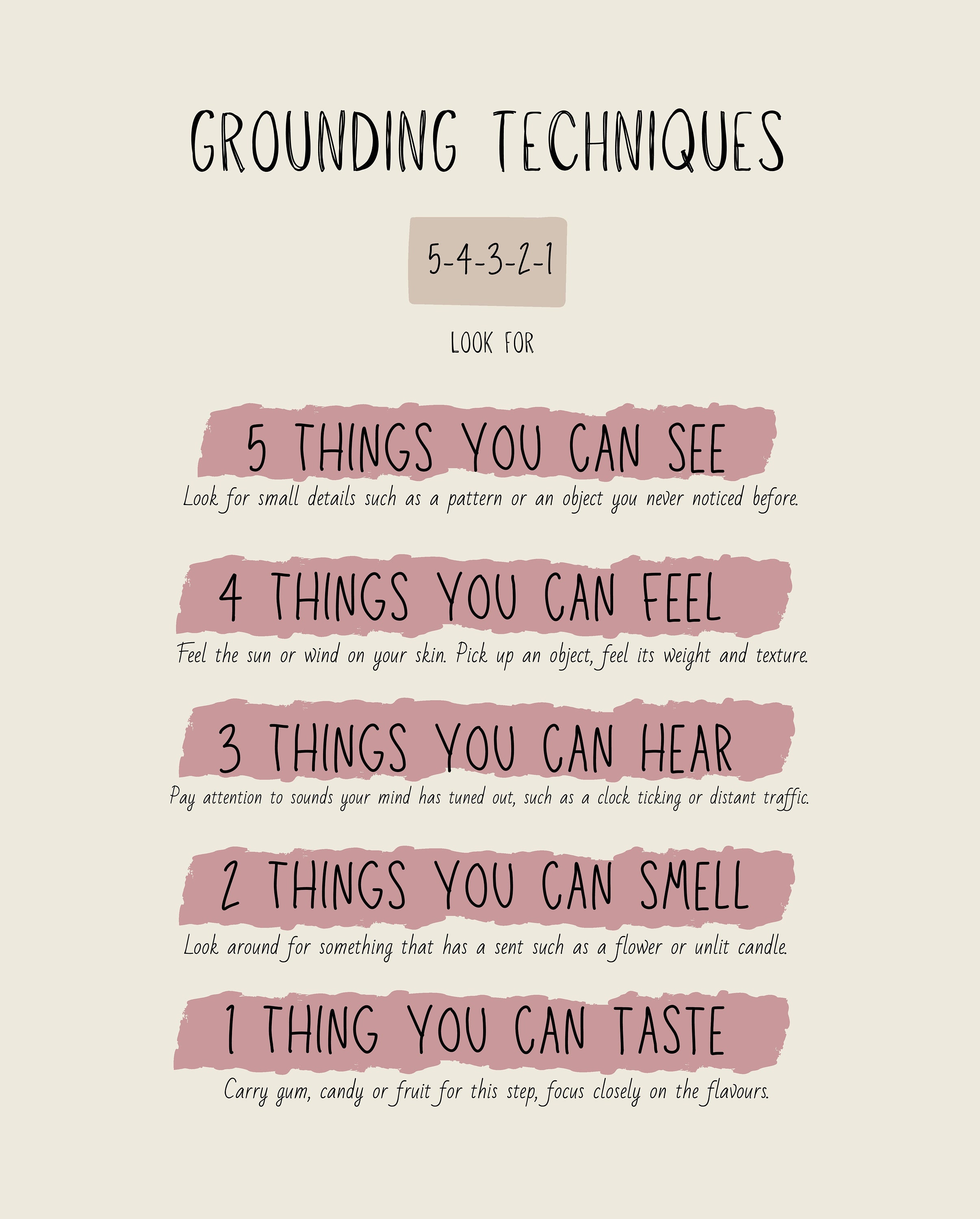 Grounding Techniques Print Bundle Box Breathing Anxiety | Etsy