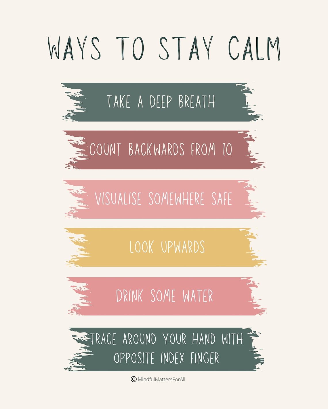 Mental Health Poster Calming Techniques Wall Art - Etsy UK