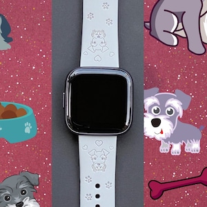 Schnauzer Dog Fitbit Versa/versa 2/versa Lite S/L Silicone Engraved ...
