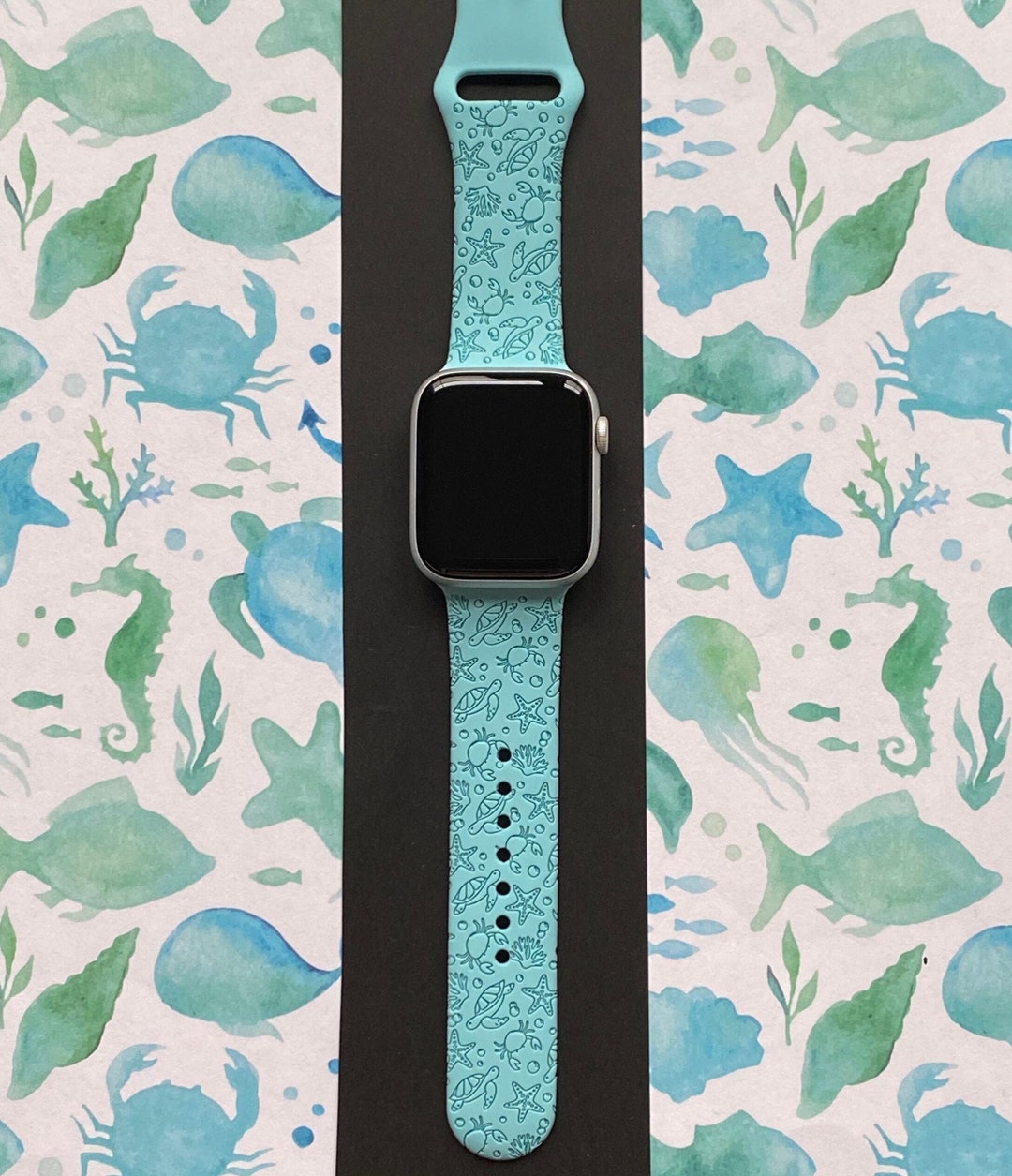 Sea Life Watch Band 38mm 40mm 41mm 42mm 44mm 45mm S/M M/L Series 1,2,3 ...