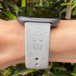 Schnauzer Dog Fitbit Versa/versa 2/versa Lite S/L Silicone Engraved ...