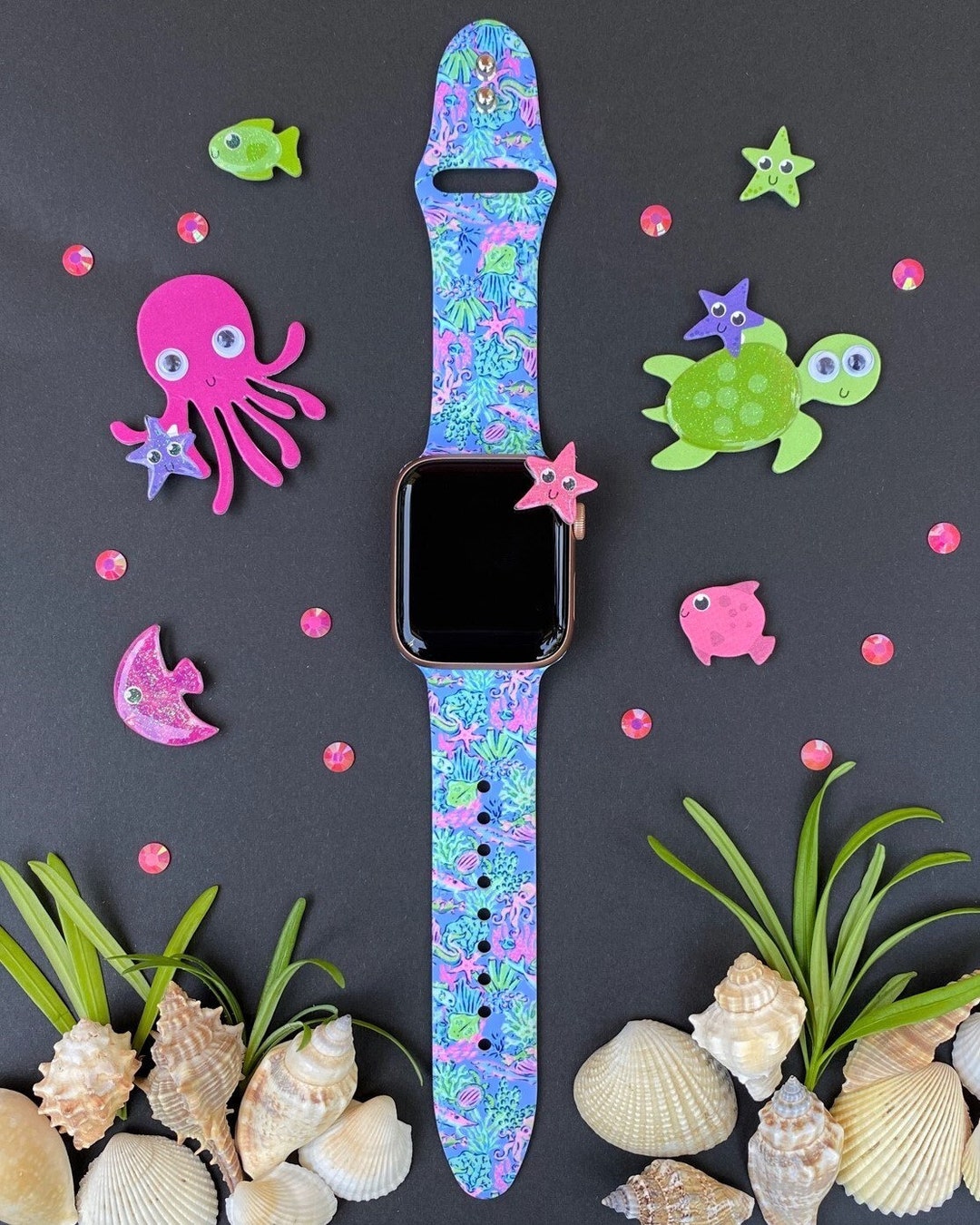 Ocean Life Watch Band 38mm 40mm 41mm 42mm 44mm 45mm S/M M/L Series 1,2 ...