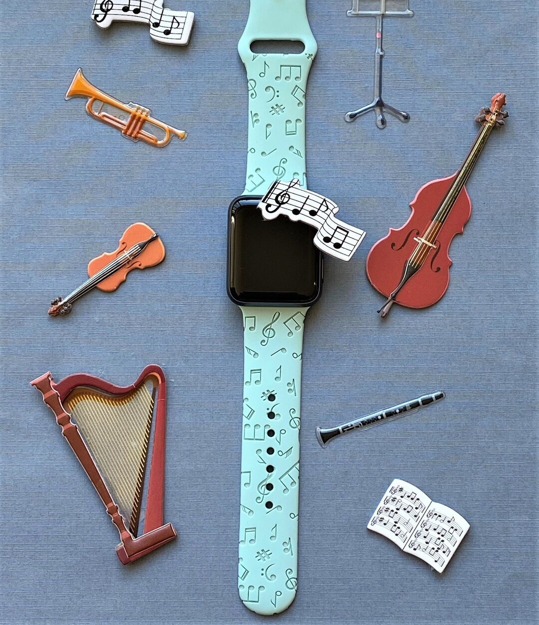 Music Watch Band 38mm 40mm 41mm 42mm 44mm 45mm S/M M/L Series 1,2,3,4,5 ...