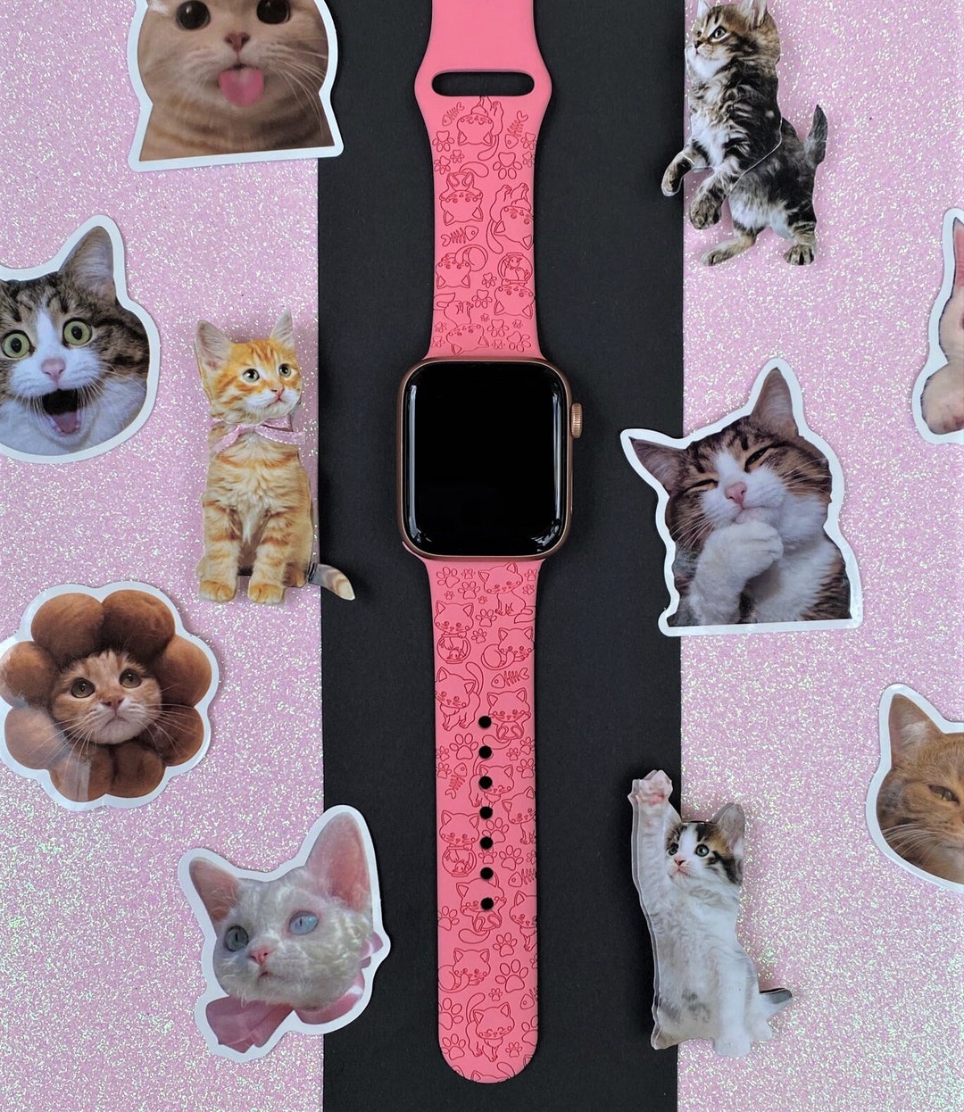 Cute Cats Watch Band 38mm 40mm 41mm 42mm 44mm 45mm S/M M/L Series 1,2,3 ...