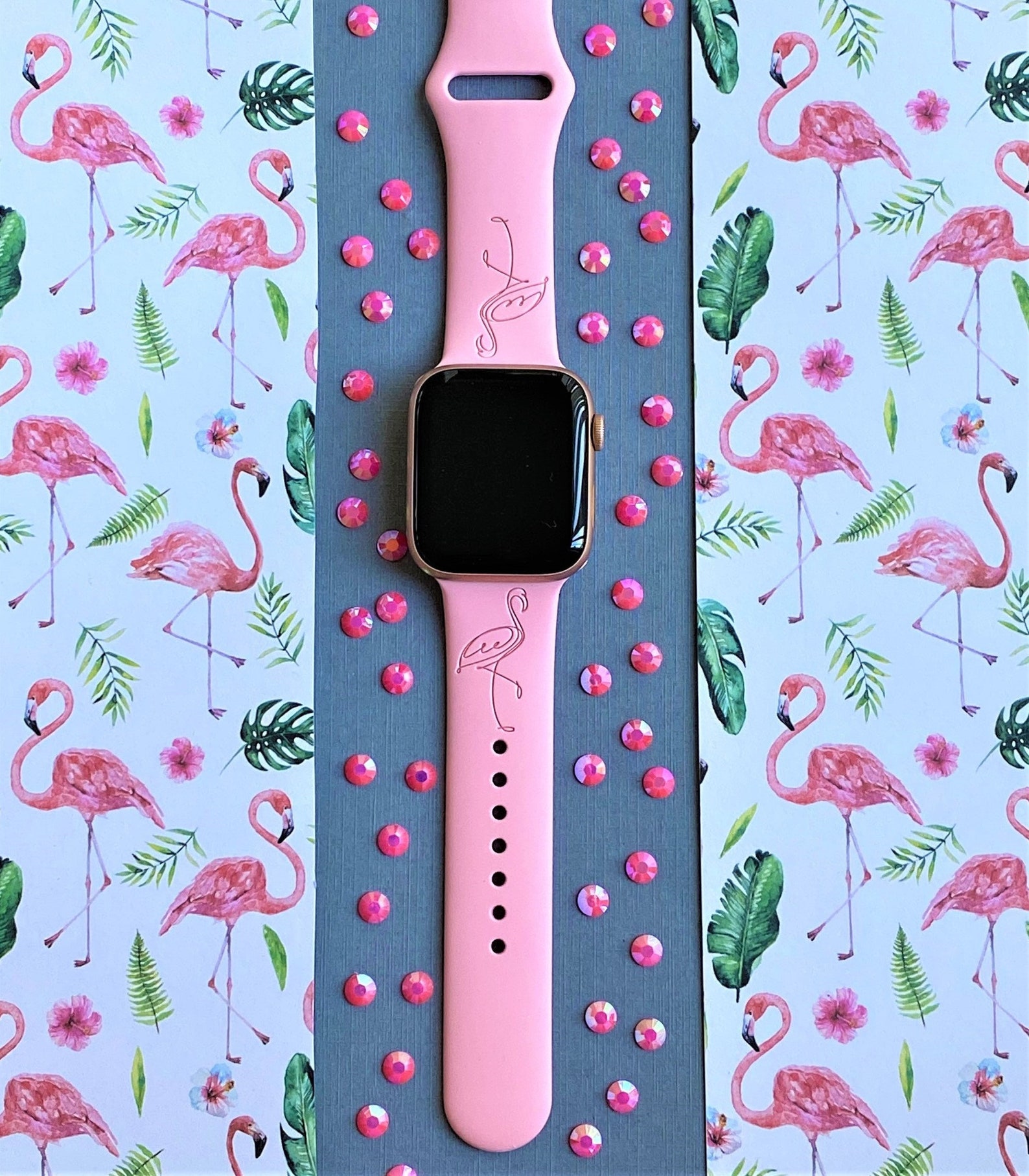Pink Flamingo Watch Band 38mm 40mm 41mm 42mm 44mm 45mm S/M M/L - Etsy