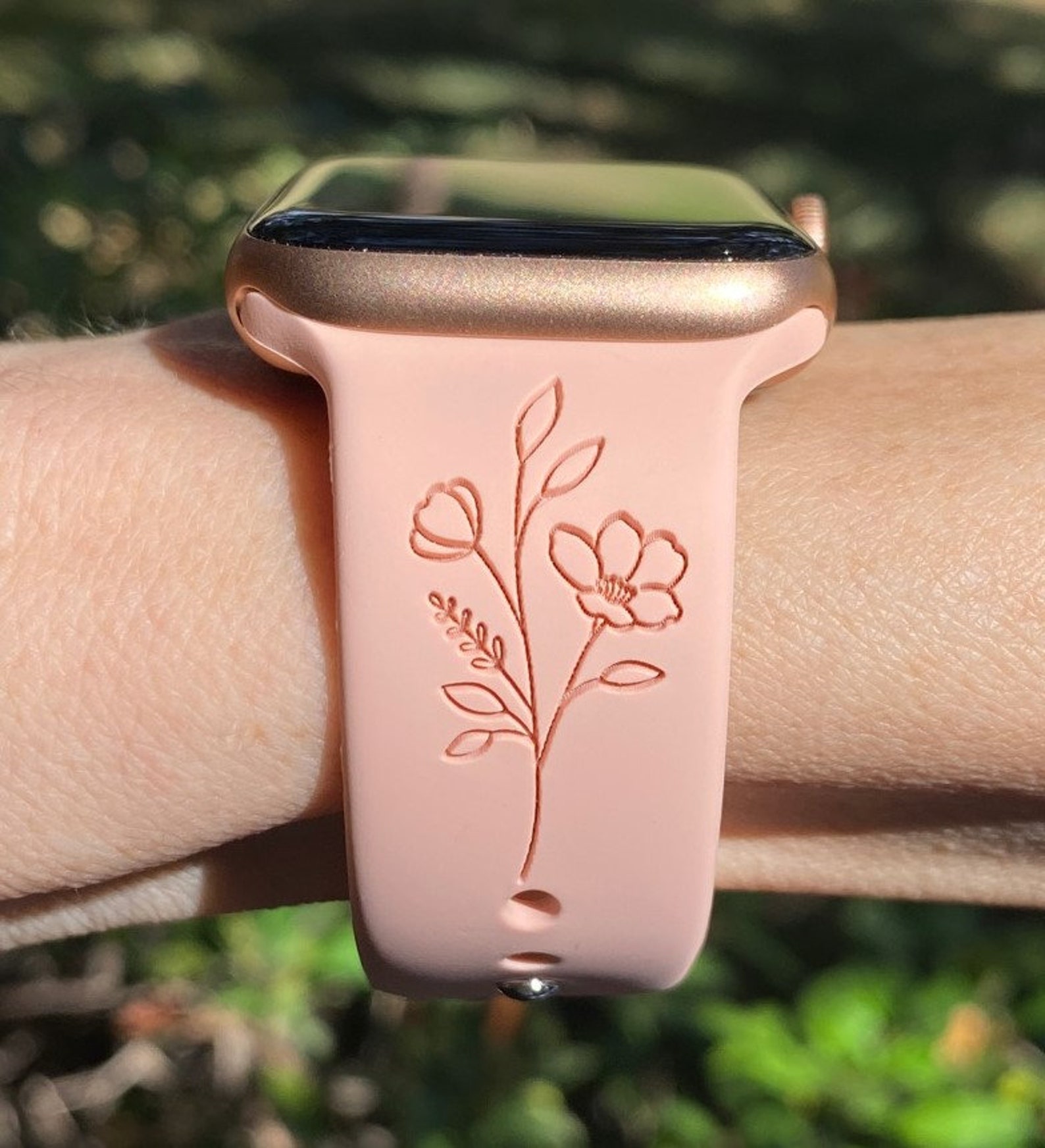 Tropical Flower Watch Band 38mm 40mm 41mm 42mm 44mm 45mm S/M M/L Series ...