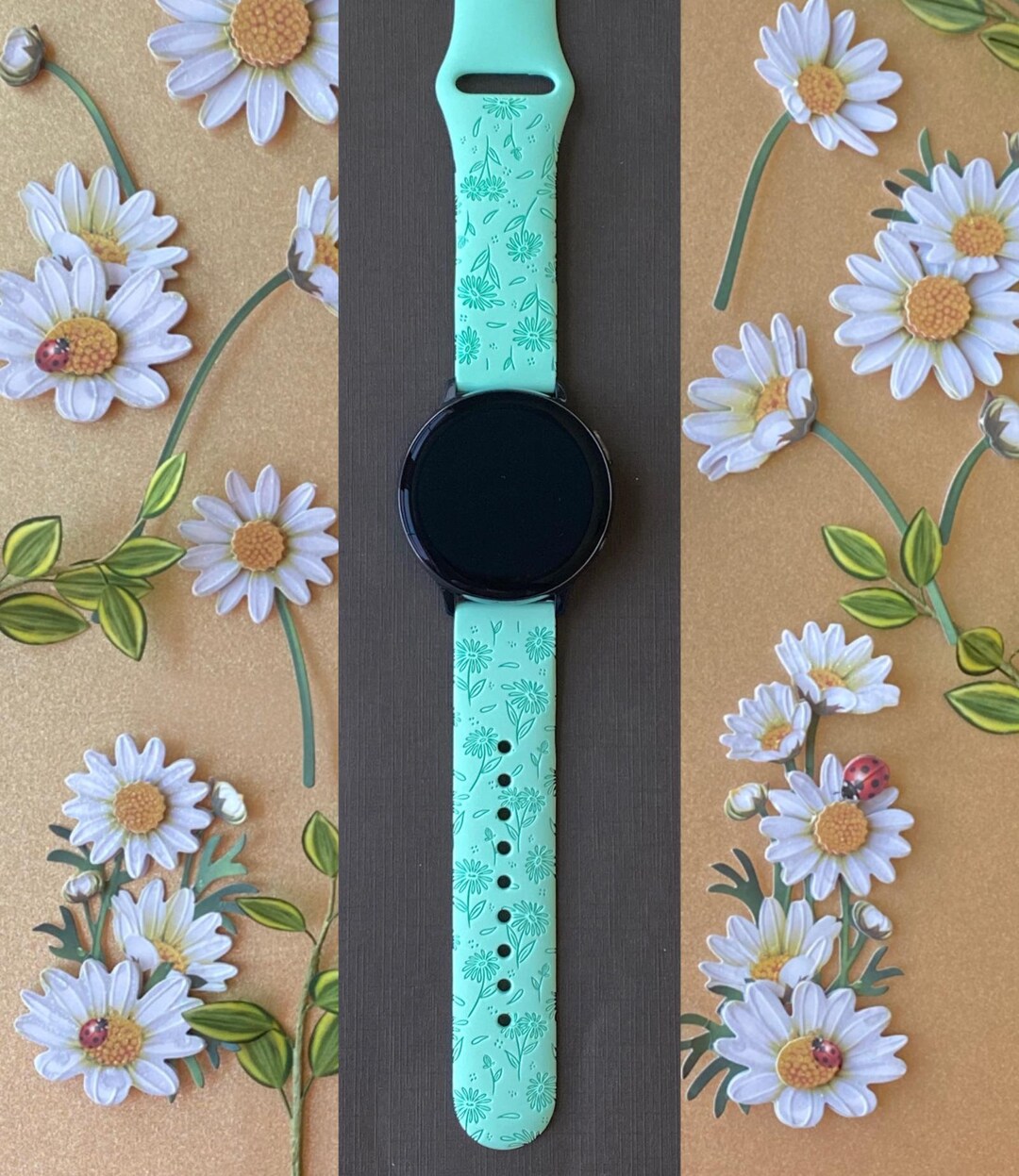 Daisy Blooms Watch Band 20mm Cute Daisies Floral Watchband Replacement ...