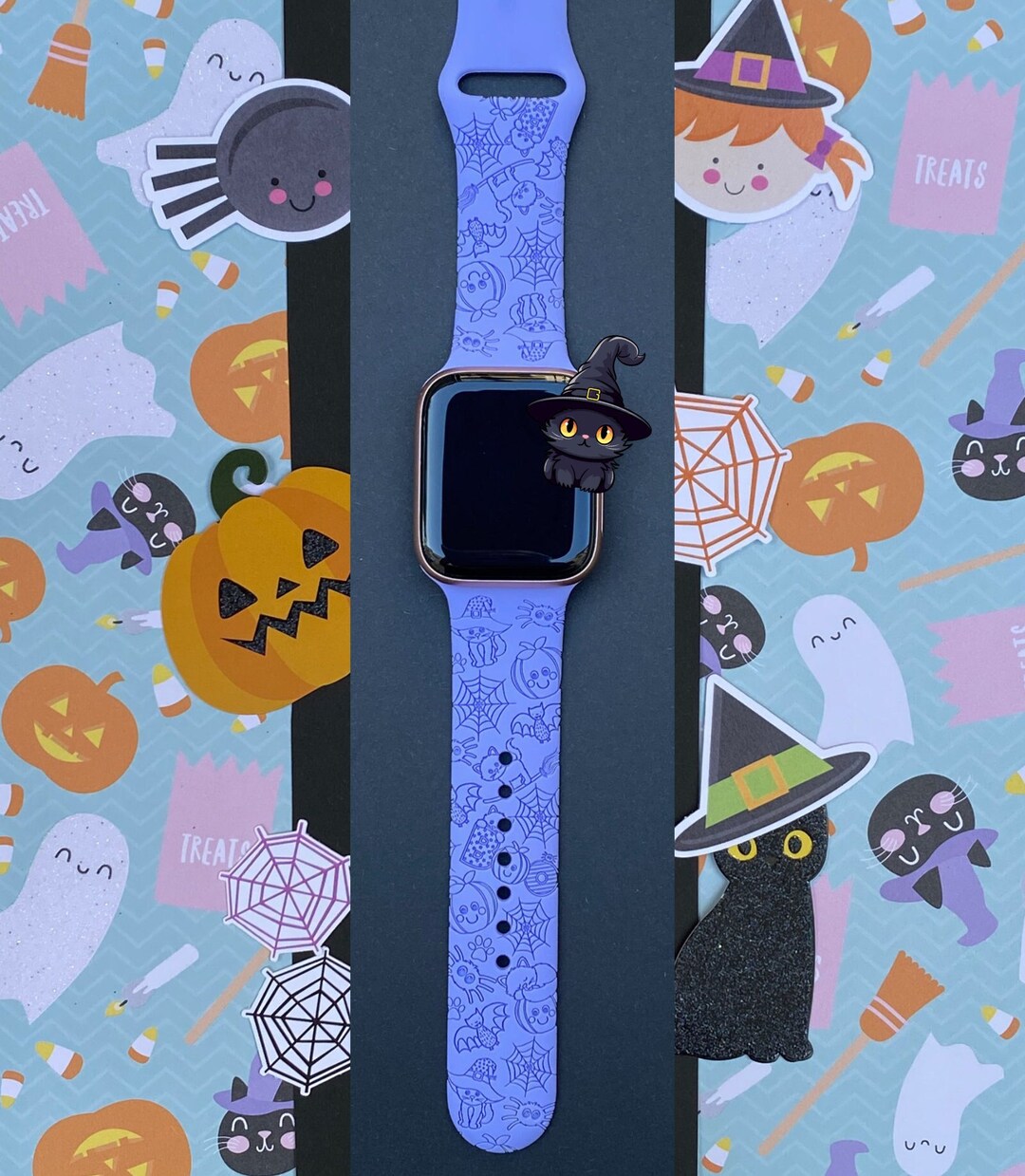 Halloween Cat Watch Band 38mm 40mm 41mm 42mm 44mm 45mm S/M M/L Series 1 ...