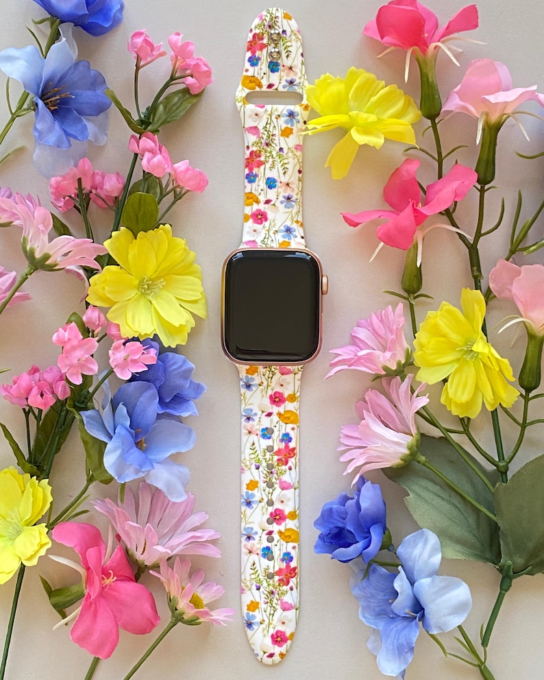 Wildflowers Watch Band 38mm 40mm 41mm 42mm 44mm 45mm S/M M/L Series 1,2 ...