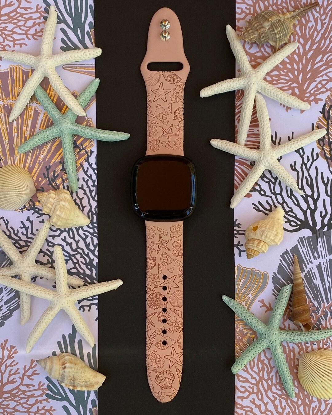 Seashells and Flowers Fitbit Versa 3,4/fitbit Versa Sense/sense 2 S/L ...