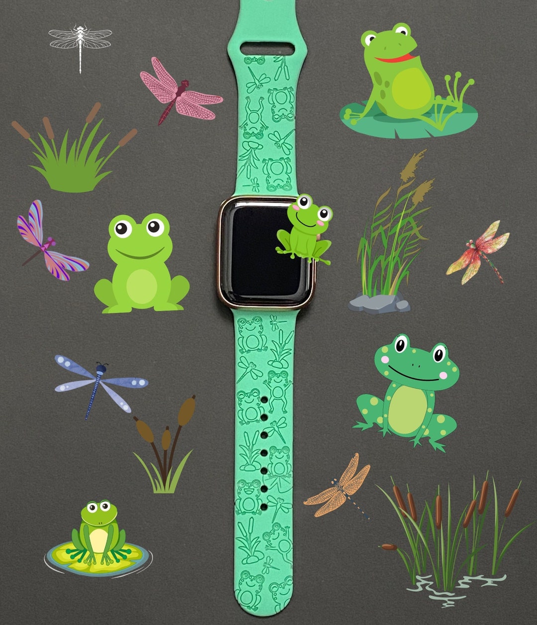 Frog Watch Band 38mm 40mm 41mm 42mm 44mm 45mm S/M M/L Series 1,2,3,4,5 ...