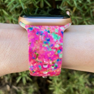 Pink Splatter Watch Band 38mm 40mm 41mm 42mm 44mm 45mm S/M M/L Series 1 ...