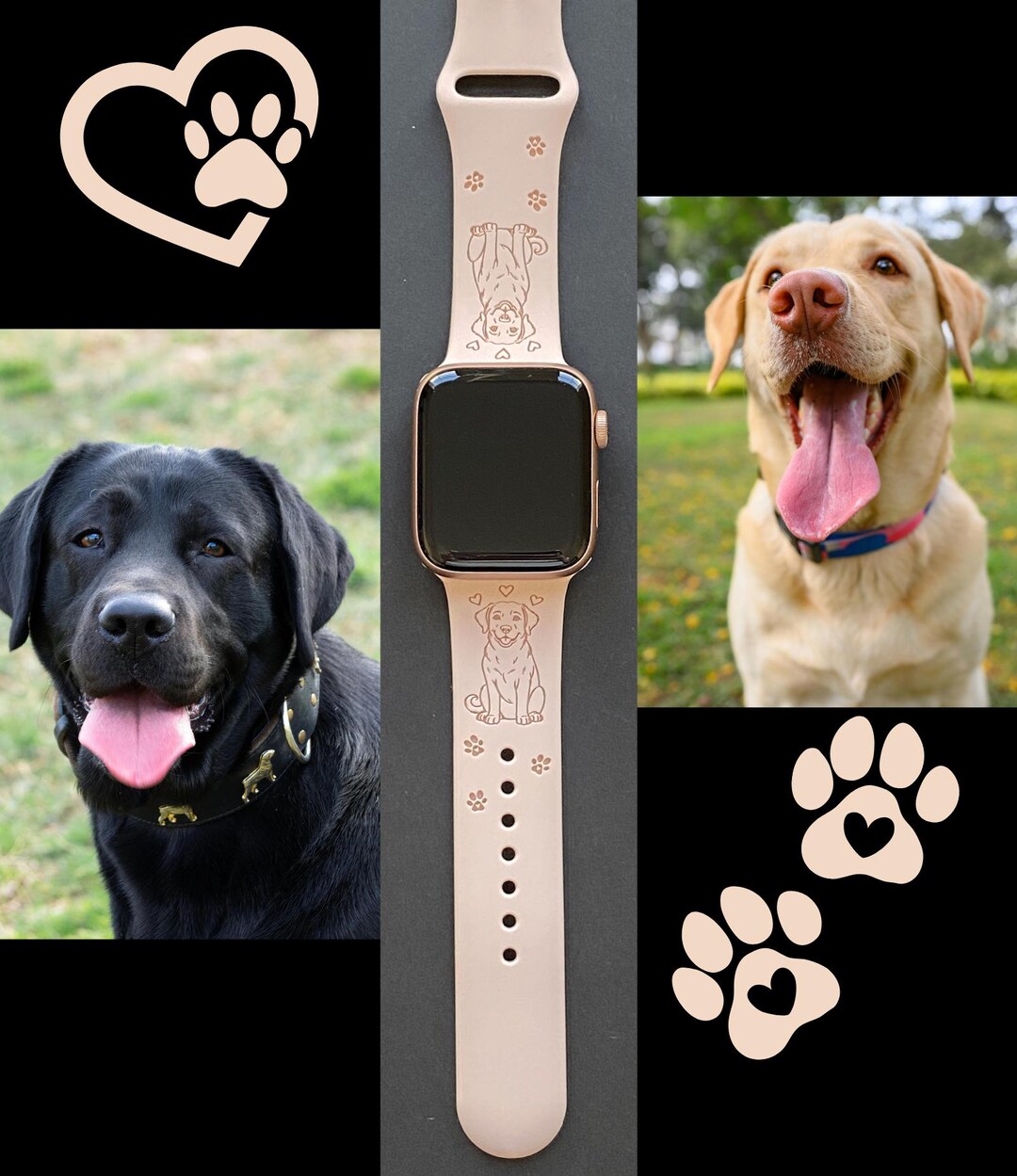 My Labrador Retriever Watch Band Silicone Engraved Band 38mm 40mm 41mm ...