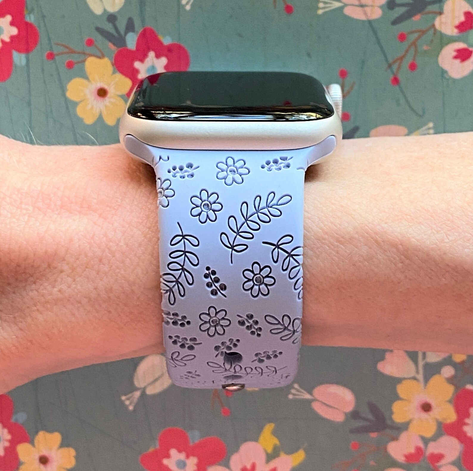 Flower and Leaves Watch Band 38mm 40mm 41mm 42mm 44mm 45mm S/M M/L ...
