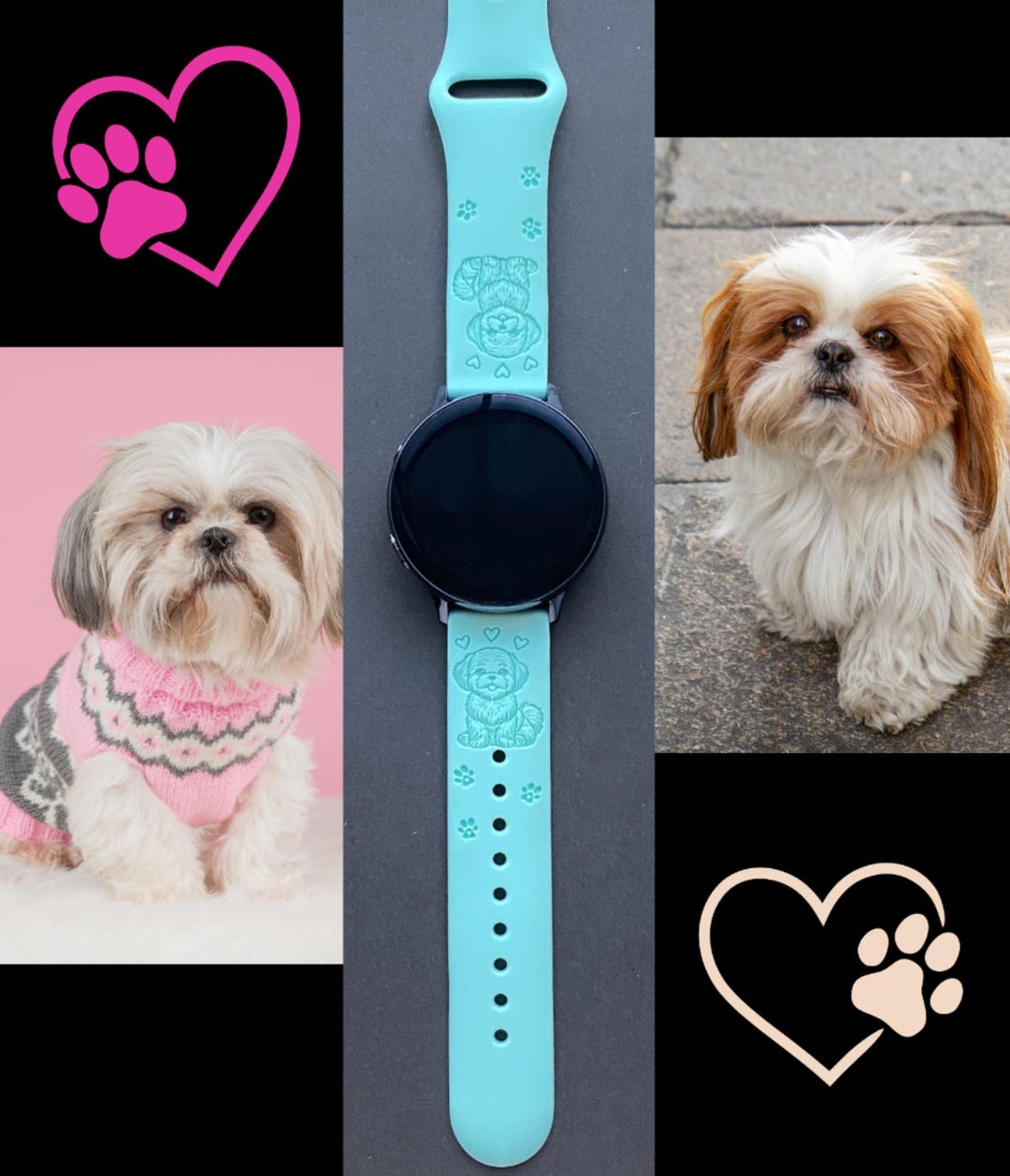 Happy Shih Tzu Dog Watch Band 20mm Dog Watchband Replacement - Etsy
