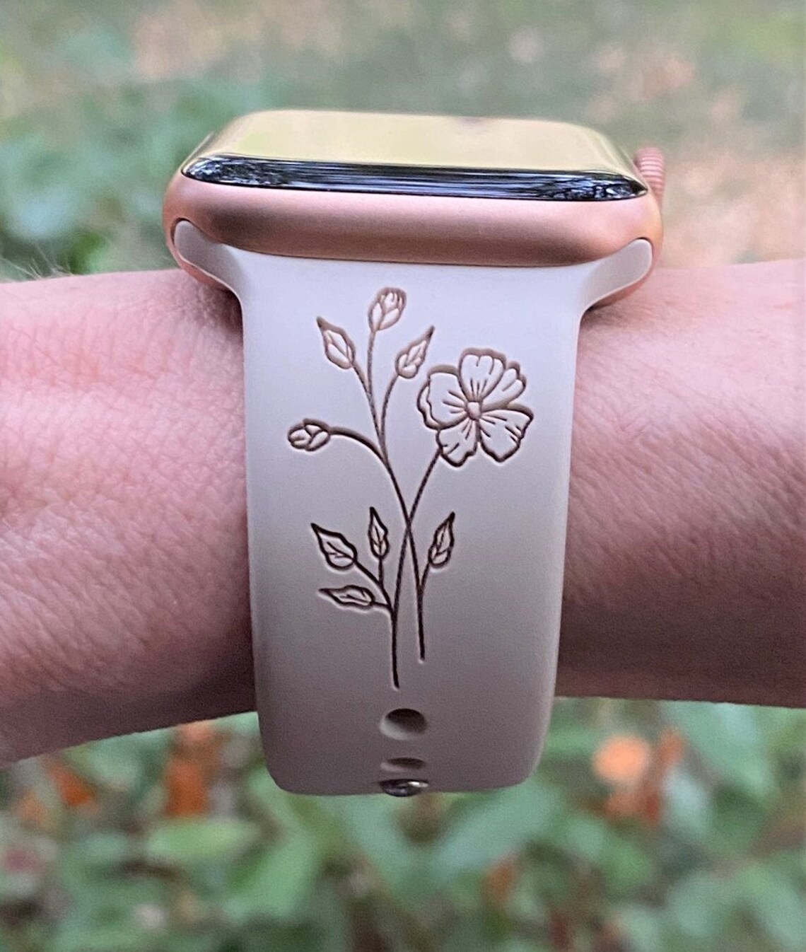 Beige Flower Watch Band 38mm 40mm 41mm 42mm 44mm 45mm S/M M/L - Etsy