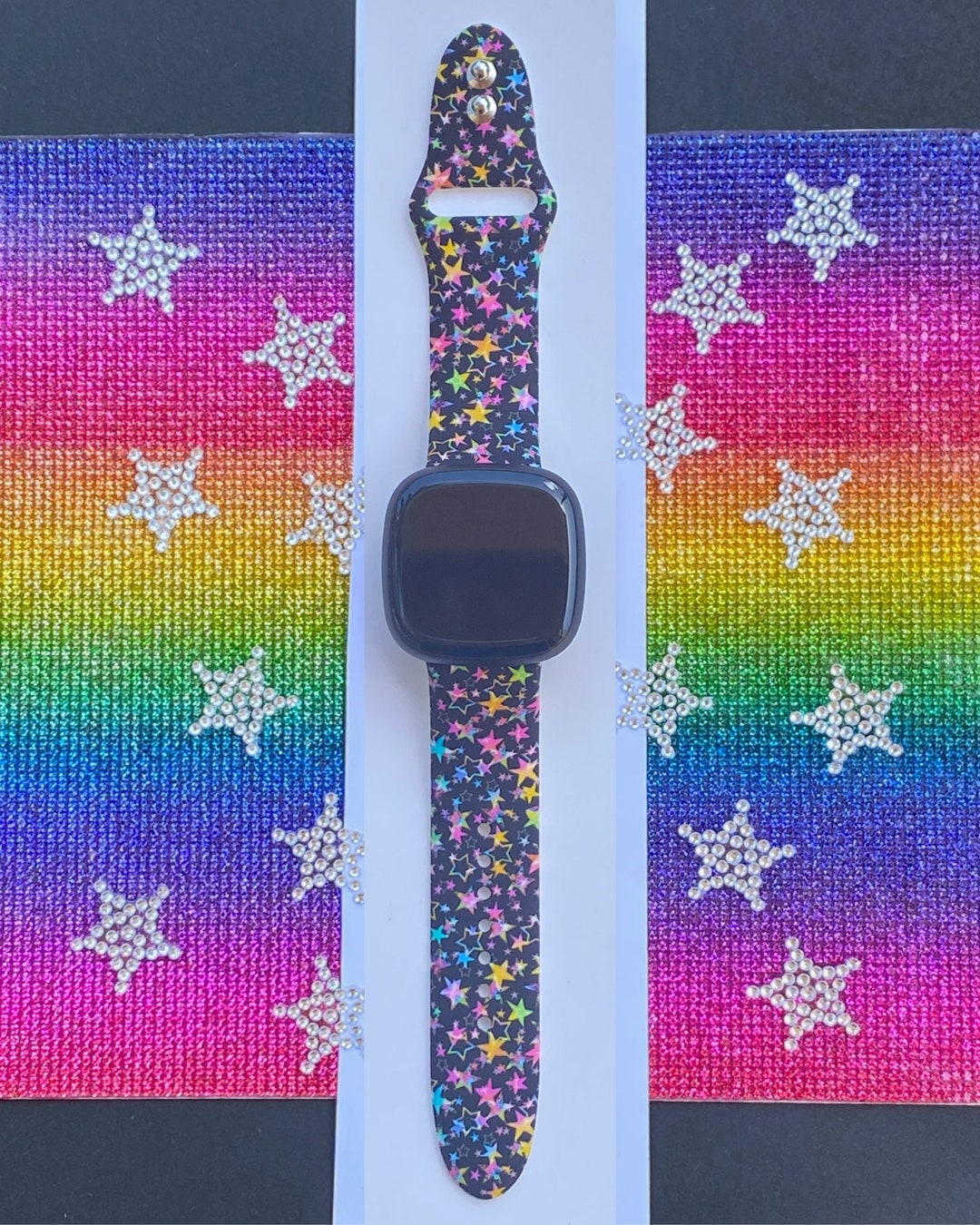 Stars Fitbit Versa 3,4/fitbit Versa Sense S/L Silicone Cute Rainbow ...