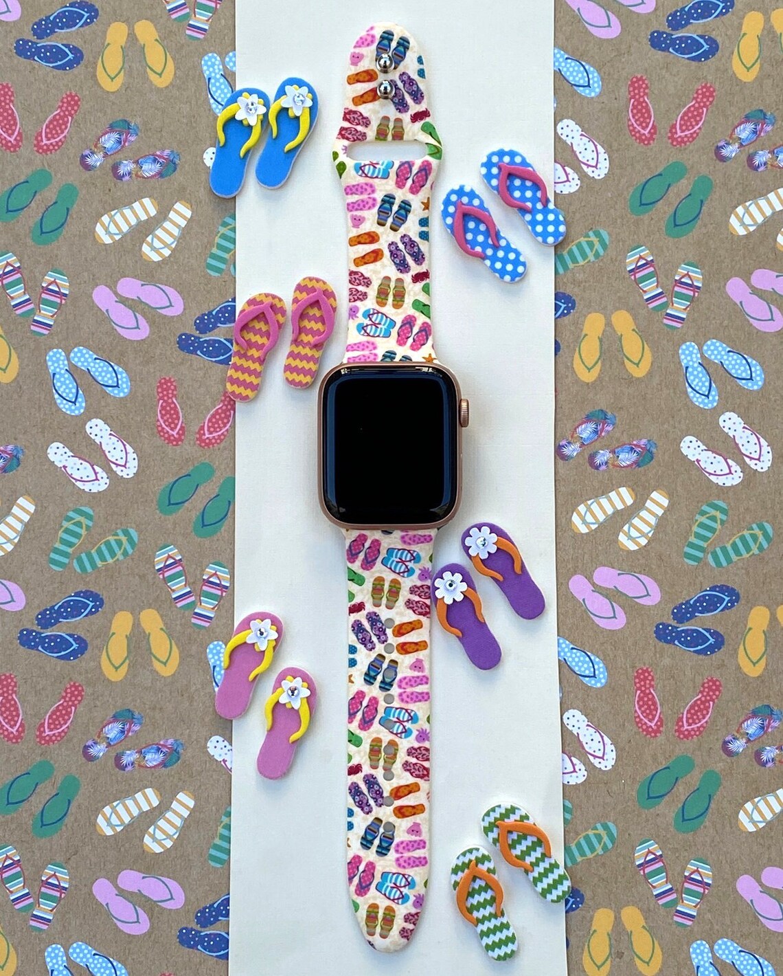 Flip Flops Watch Band 38mm 40mm 41mm 42mm 44mm 45mm S/M M/L Series 1,2 ...