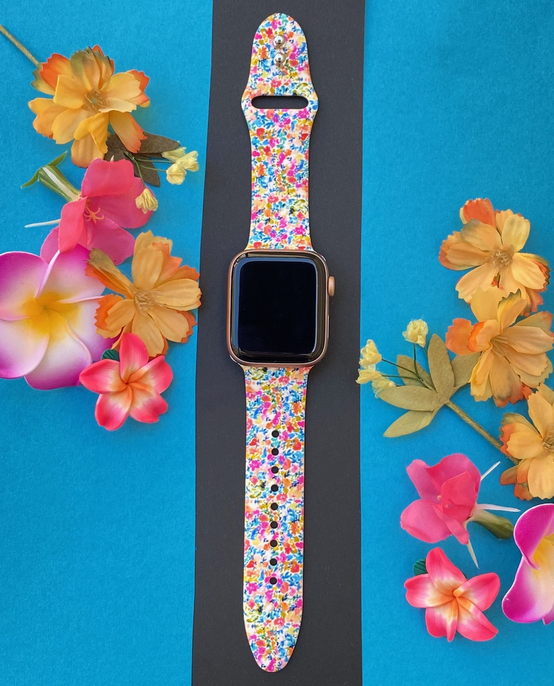Flower Field Watch Band 38mm 40mm 41mm 42mm 44mm 45mm S/M M/L Series 1 ...