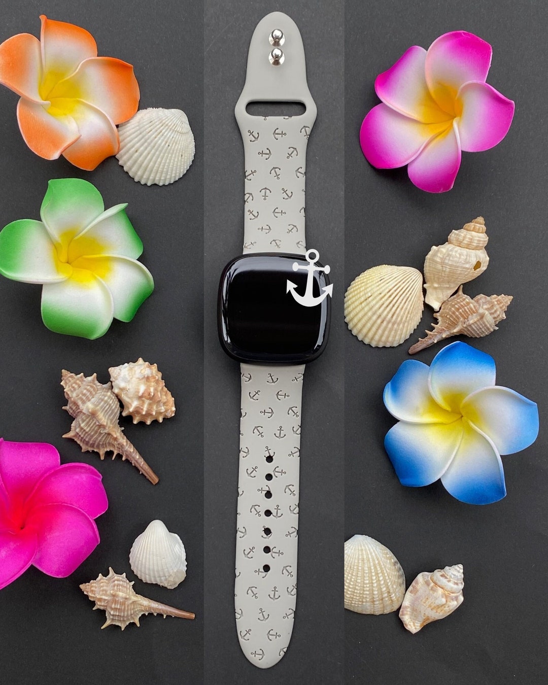 Anchors Fitbit Versa 3,4/fitbit Versa Sense S/L Silicone Engraved Cute ...