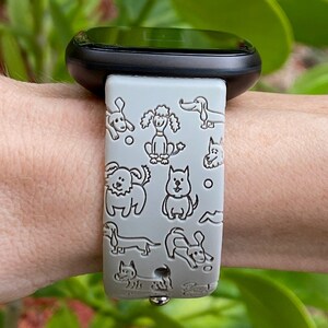 Dog Fitbit Versa 3,4/fitbit Versa Sense S/L Silicone Engraved Cute Dog ...
