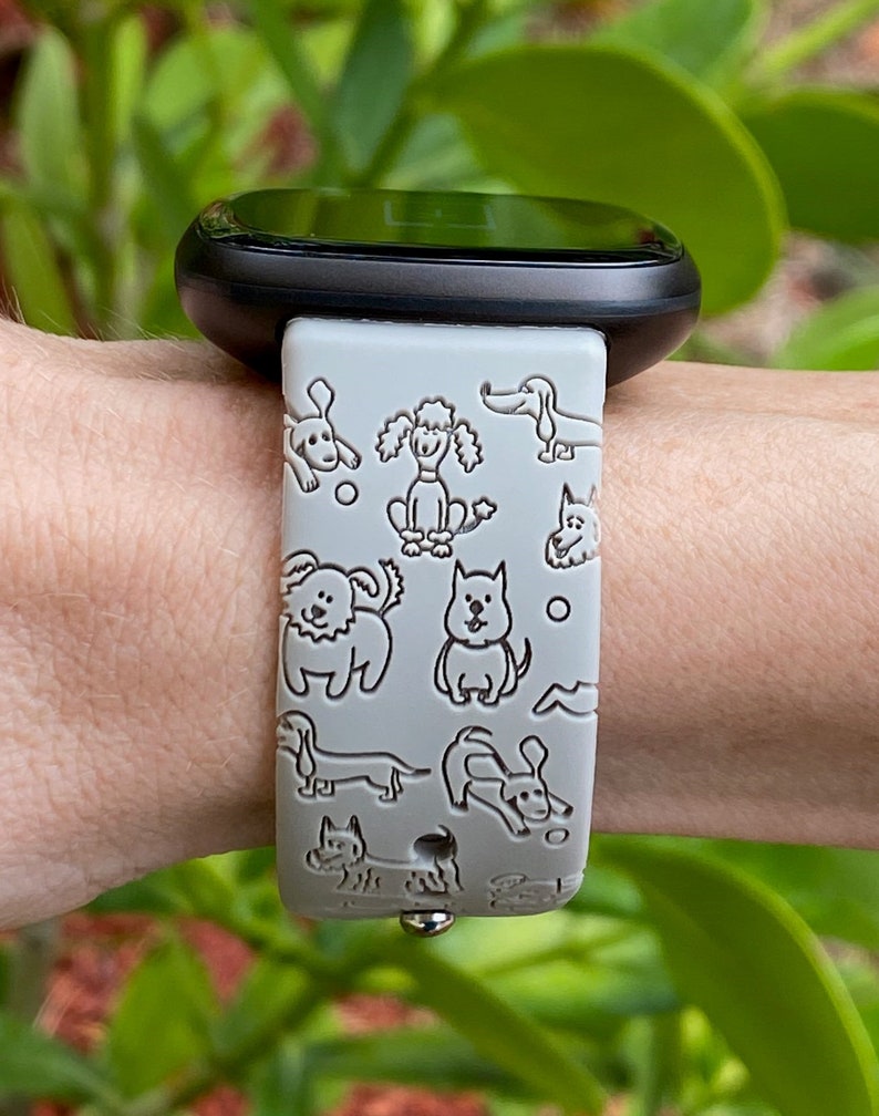 Dog Fitbit Versa 3,4/fitbit Versa Sense S/L Silicone Engraved Cute Dog ...