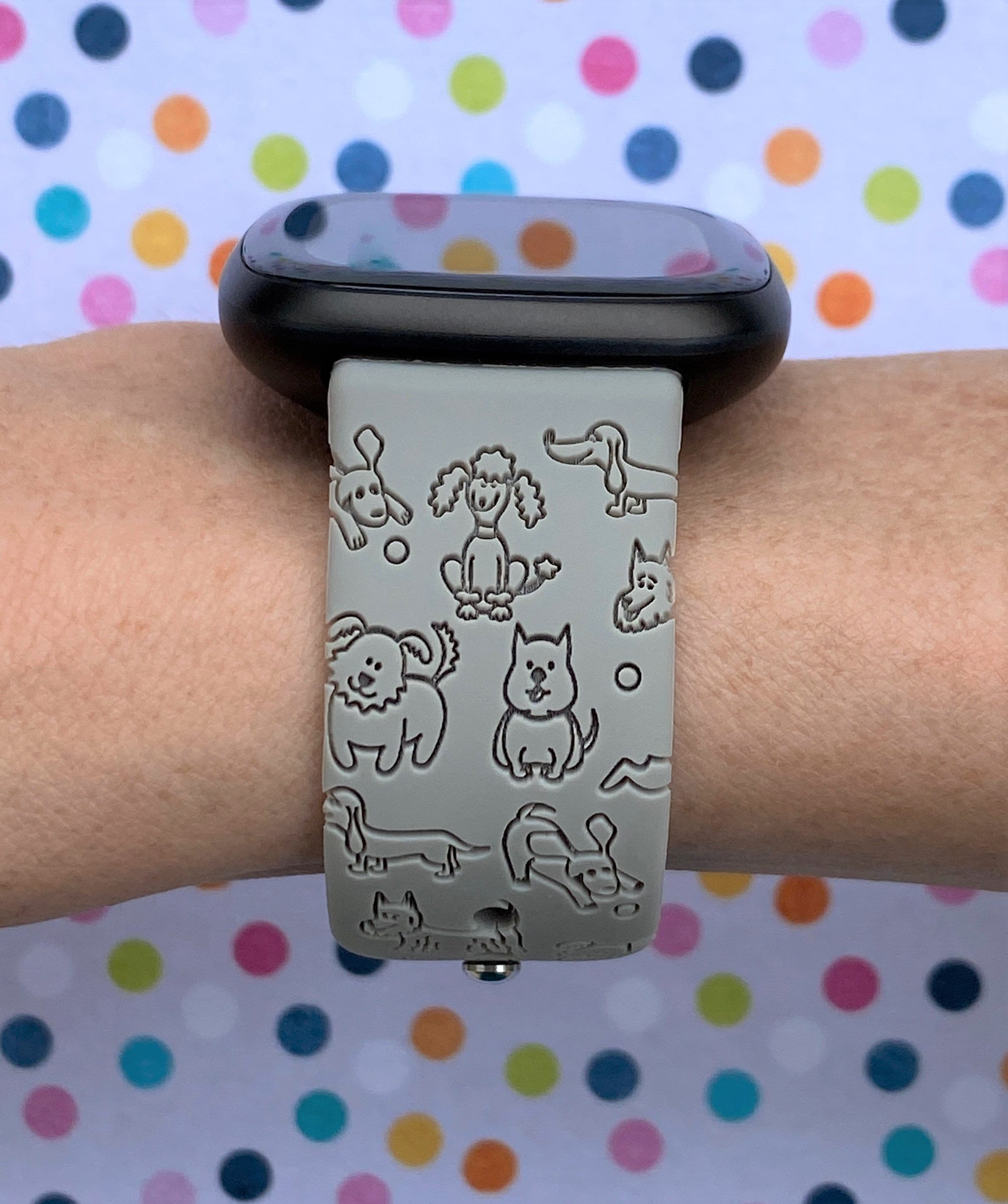Dog Fitbit Versa 3,4/fitbit Versa Sense S/L Silicone Engraved Cute Dog ...